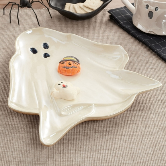 Holiday | Halloween Ghost Shaped Glazed Ceramic Serving Tray | Poshmark